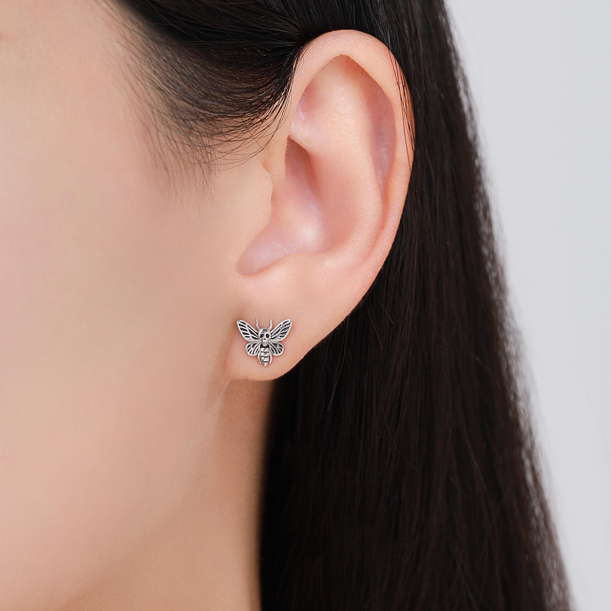 Internally Threaded Flat-Back Sterling Silver Earrings – Silver Rain Silver